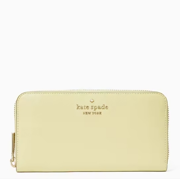 kate spade | Bags | Kate Spade Staci Large Continental Wallet Lemon ...